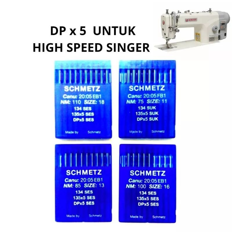 ORIGINAL SCHMETZ DPx5 NEEDLE /JARUM MESIN INDUSTRI/JARUM MESIN HIGH SPEED SINGER | Shopee Malaysia