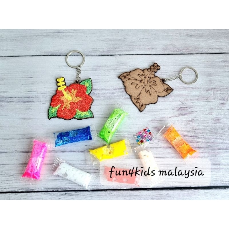 Malaysia National Day / Merdeka Craft | Bunga Raya Keychain with 8 ...