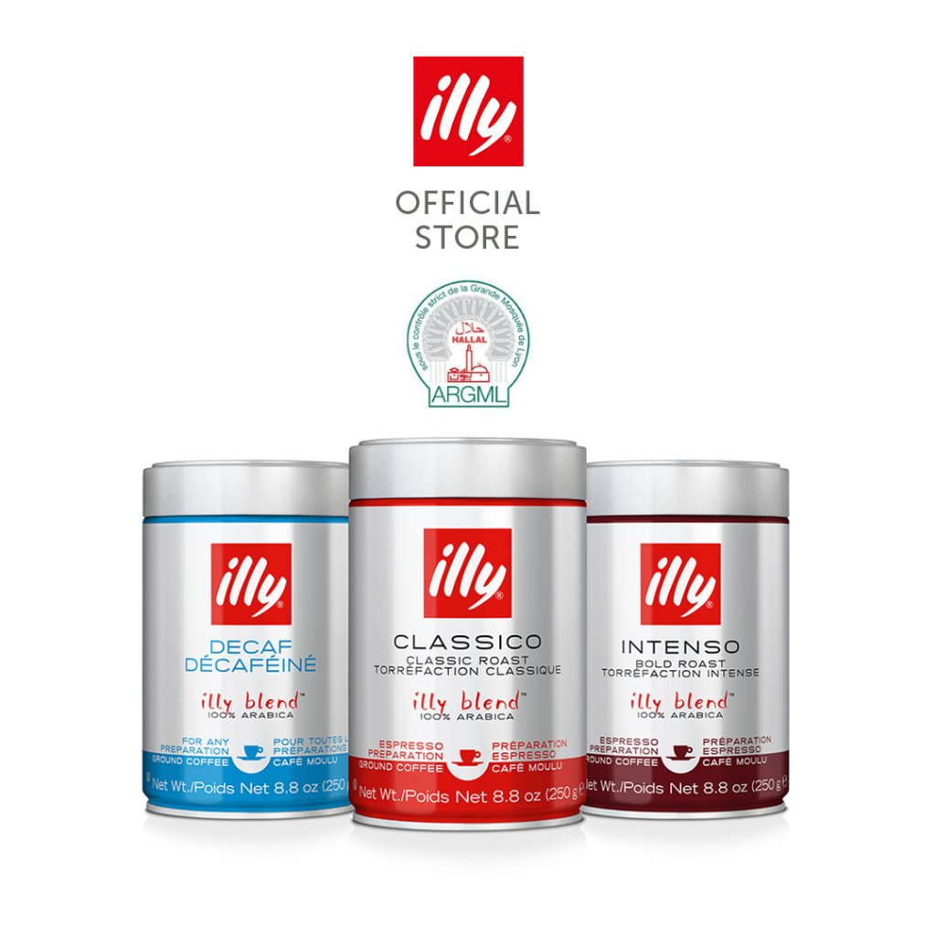 illy Ground Coffee - Medium Roast/Decaffeinated Medium/Intenso Dark/Moka Medium (250g) | Shopee ...