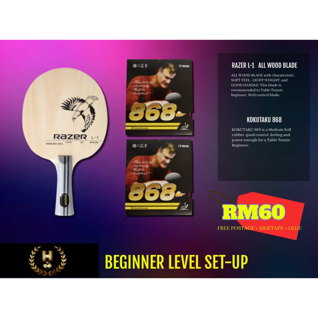 RAZER L1/ Table Tennis Beginner Set Up | Shopee Malaysia