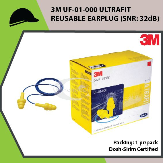 3M UF-01-000 ULTRAFIT REUSABLE EARPLUG (SNR: 29dB) | Shopee Malaysia
