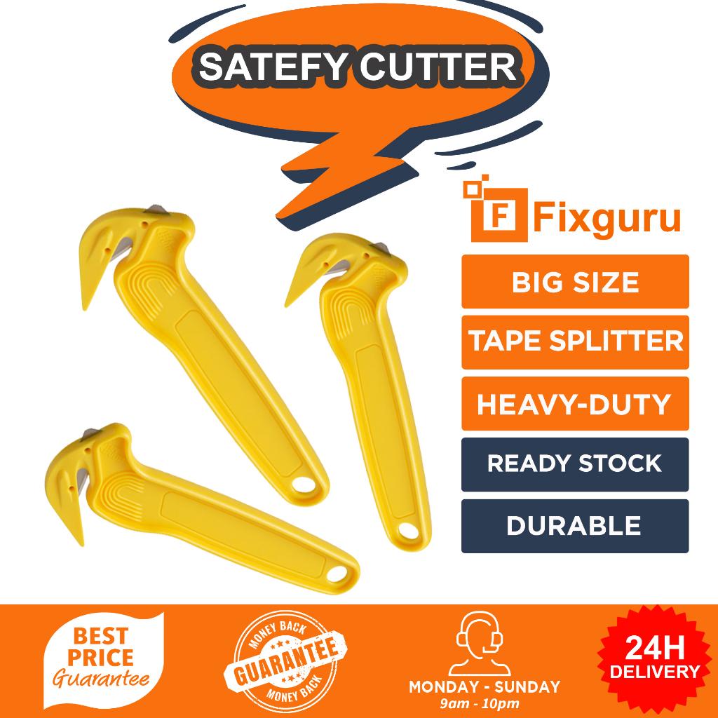 Fixguru Multipurpose Safety Cutter | Steel Hook Blade | Box & Tape ...