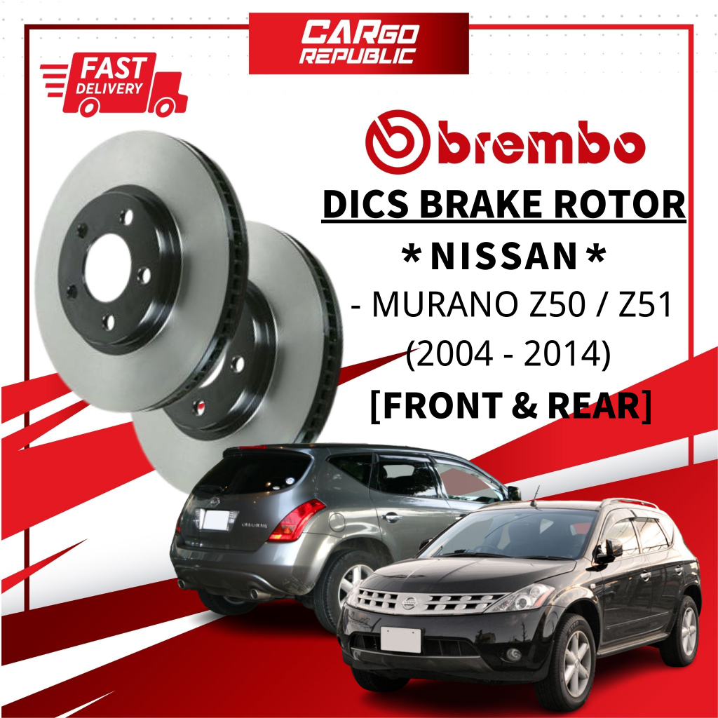 Brembo Rotor Nissan Murano Z50 / Z51 (2004-2014) Front (Depan) & Rear ...