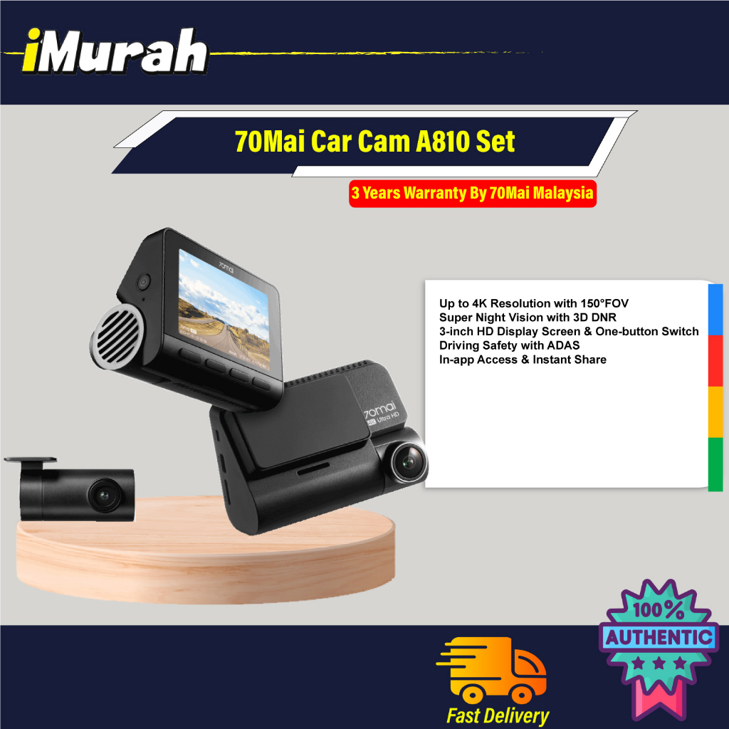 70Mai A810 4K [Sony Starvis 2 IMX678 | Dual Channel HDR | Night Owl ...