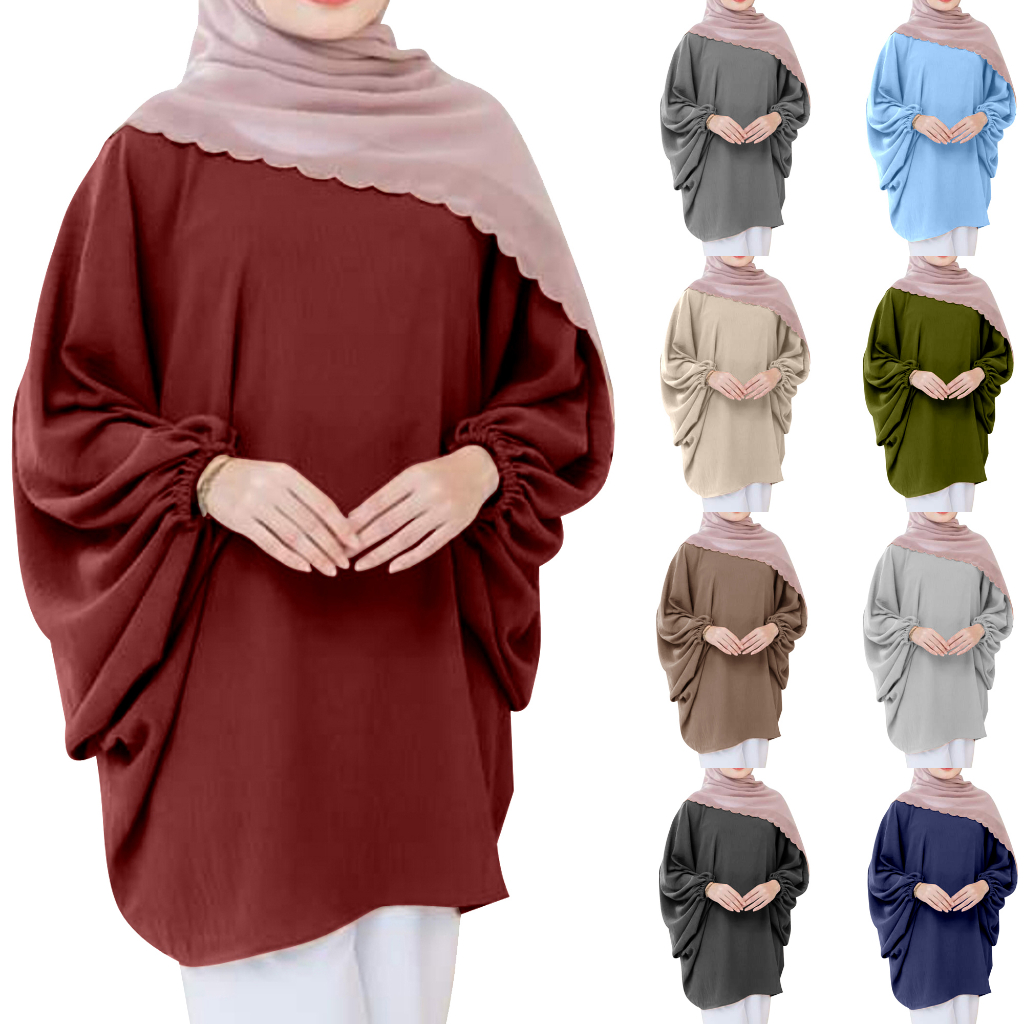 Women Baju Mini Kaftan Loose Butterfly Style Blouse FREE SIZE / Mini ... Women Baju Mini Kaftan Loose Butterfly Style Blouse FREE SIZE / Mini ...