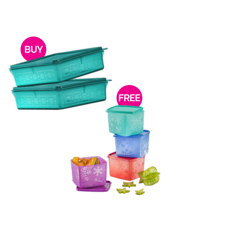 *READY STOCK* TUPPERWARE B2B MOSAIC SNACK STOR (2PCS) 2.9L PERCUMA ...