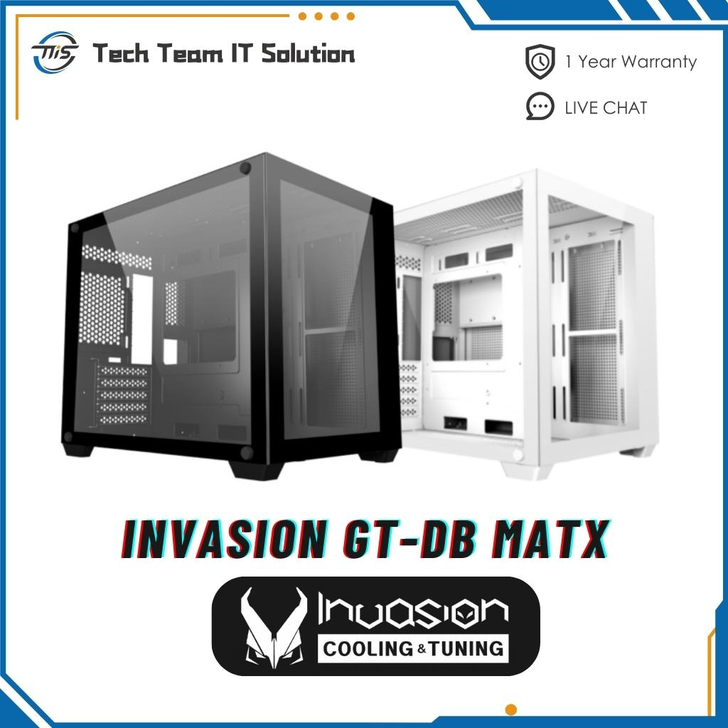 Invasion GT-DB MATX Gaming PC Case with ARGB Fans - Black / White ...