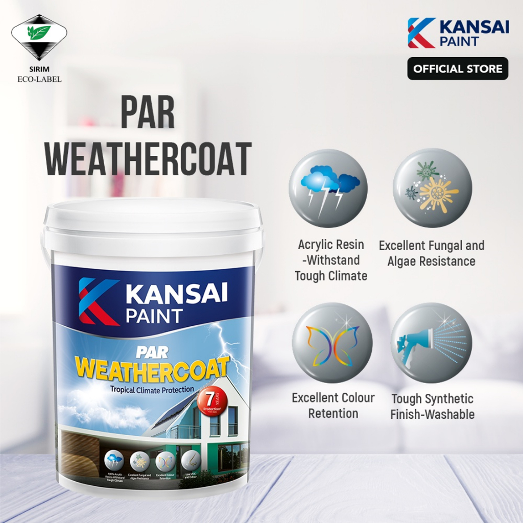 Kansai Paint PAR Weathercoat 5L/15L (for exterior) | Shopee Malaysia