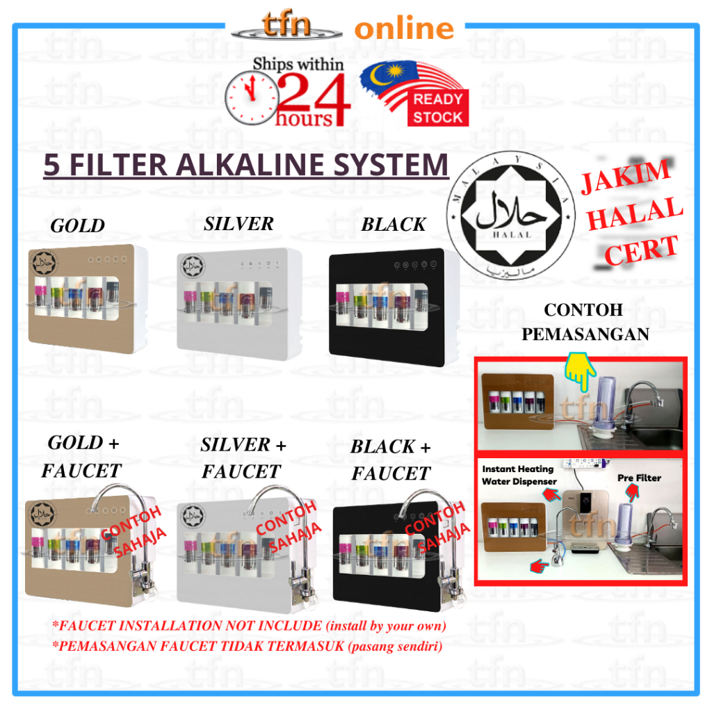 TFN (Halal JAKIM) Korea Alkaline Indoor Water Filter System K5000 ...