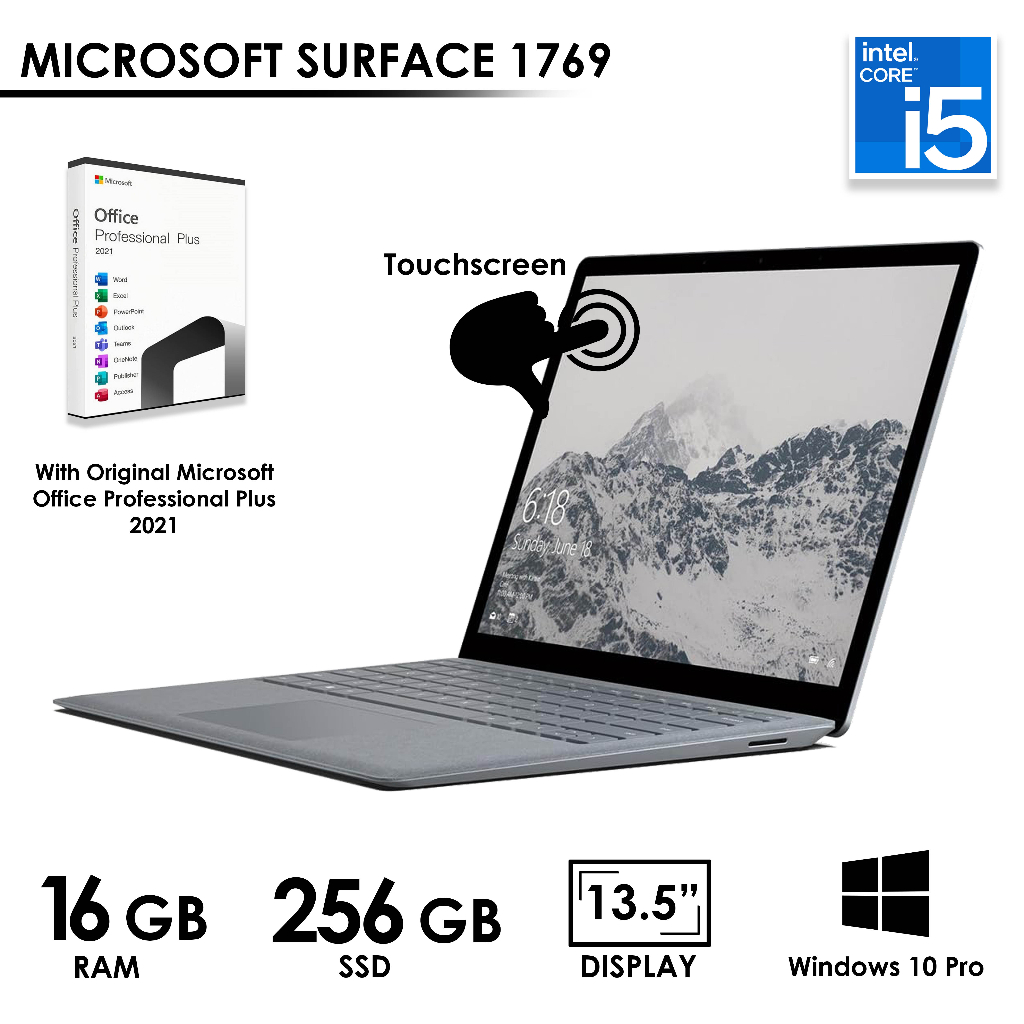 Microsoft Surface Laptop 1769 - Intel Core i5 - 16GB RAM - 256GB SSD ...
