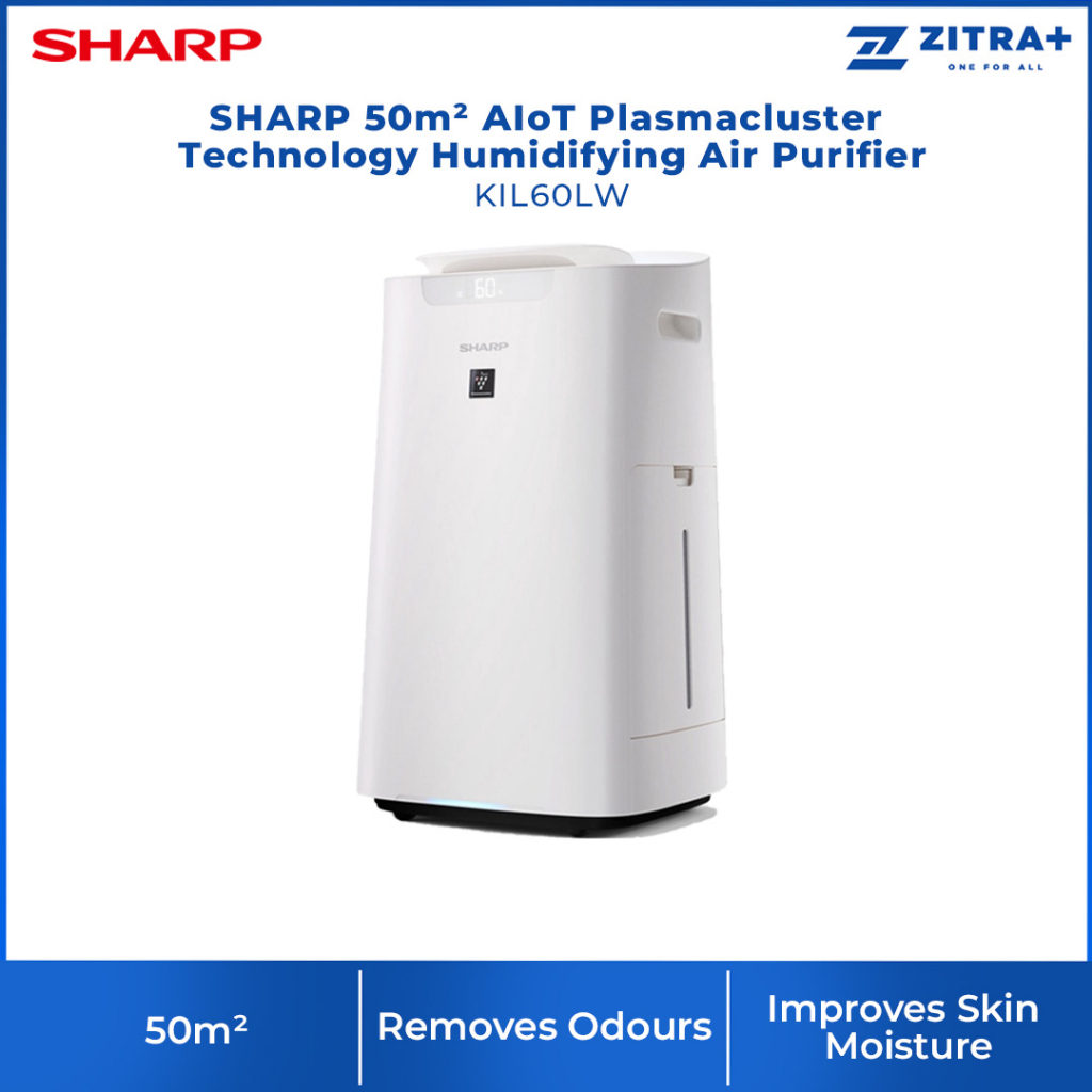 SHARP 50m² AIoT Plasmacluster Technology Humidifying Air Purifier KIL60LW | Ion Technology ...