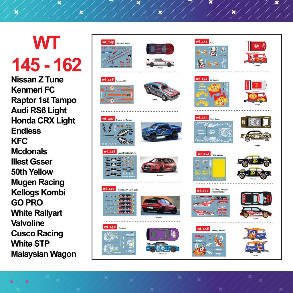 Water Slide Decal wt 145 - Nismo | Audi Light Z TUNE RAPTOR AUDI CRX ...