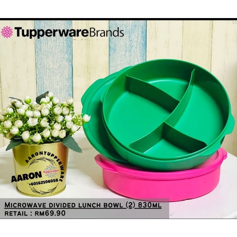 Tupperware microwaveable divided lunch set & crystalwave soup mug ...