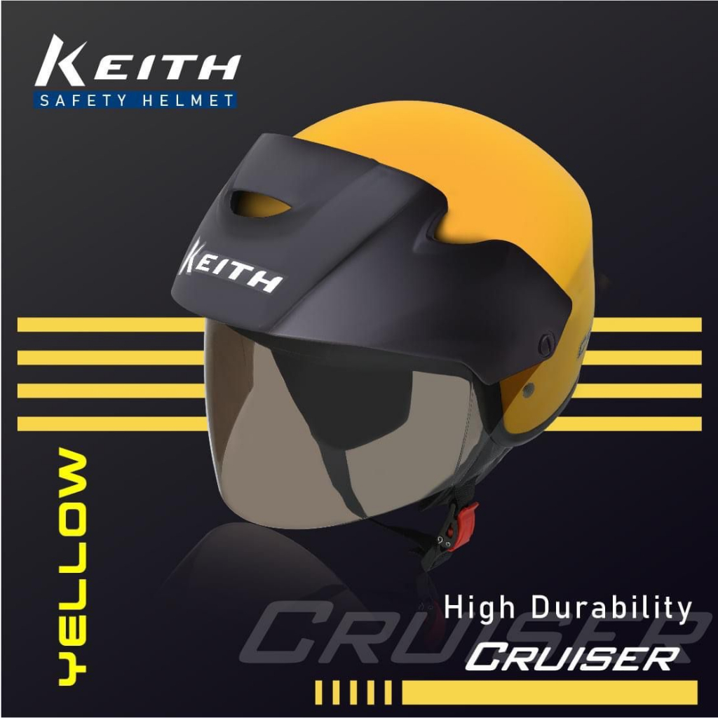 KEITH Cruiser V3 Half Helmet with Smoke Visor - SIRIM Certified ...