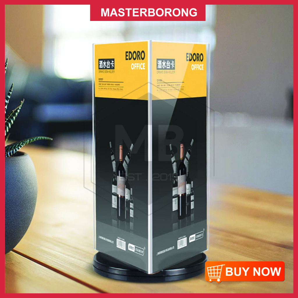 masterborong 3 View Triangle Menu Stand Display Holder Rotation ...