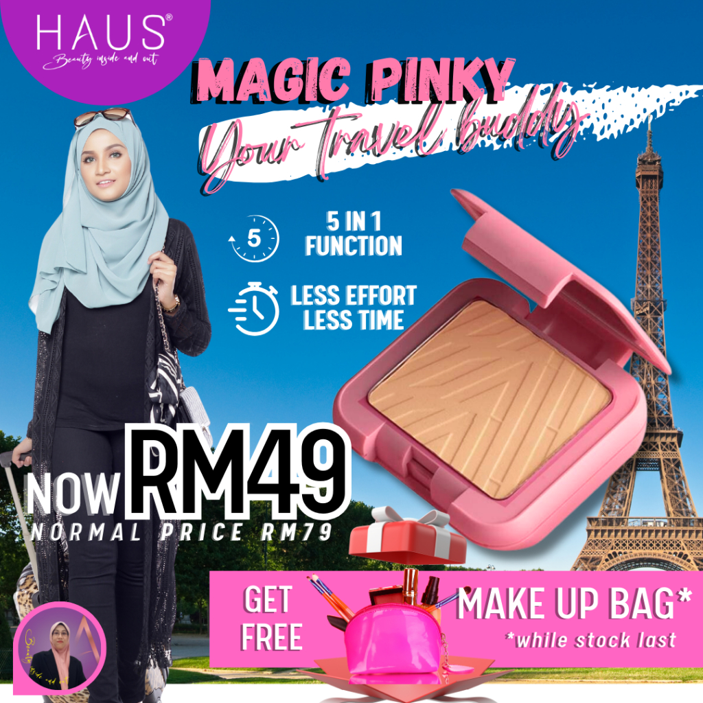 🔥FREE BAG🔥MAGIC PINKY POWDER FOUNDATION TRAVEL FRIENDLY | Shopee Malaysia