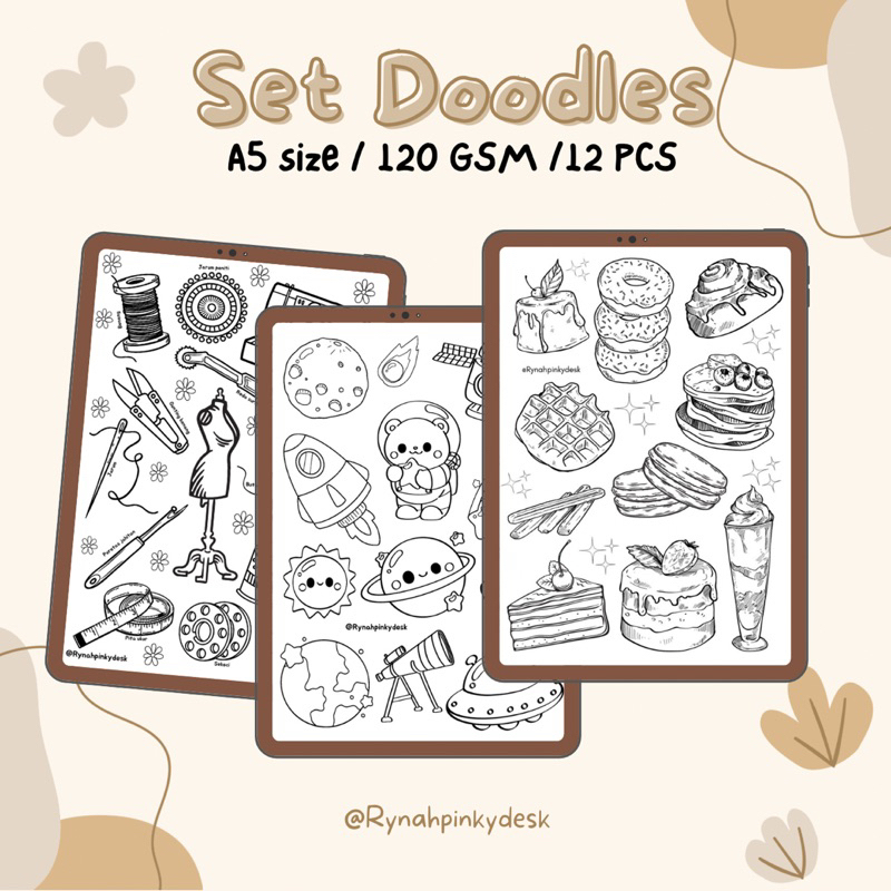 Set Doodles Coloring pages | Shopee Malaysia