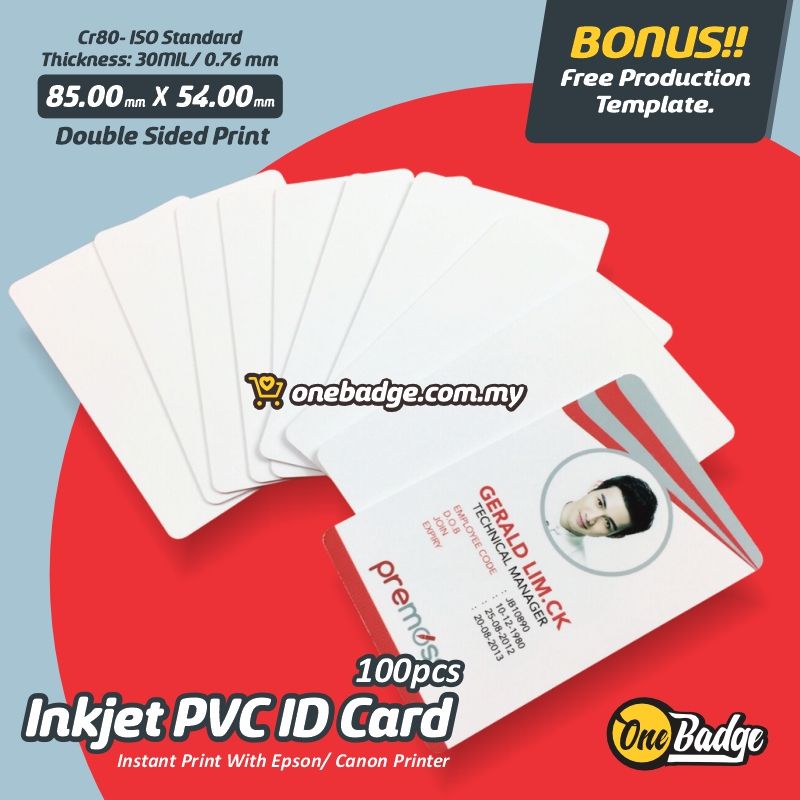 Kad PVC Inkjet | Kad ID Kosong Untuk Mesin Cetak Inkjet | Epson Inkjet ID Card Material | Double ...