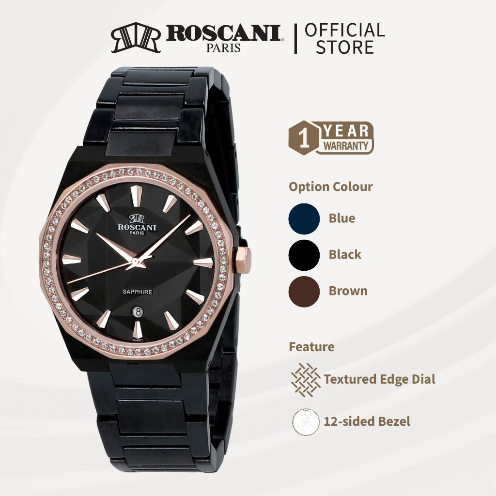 Roscani Revolt Edge 452 (Textured Edge Dial + Raise Indices) Bracelet ...
