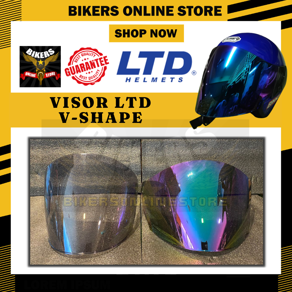 Visor For Helmet LTD V Shape Index Laser XDot Mvstar Smoke Rainbow ...