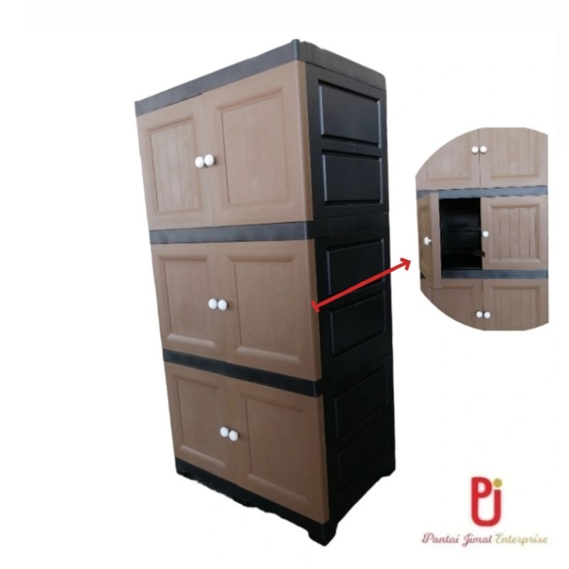 3-Tier Cabinet Cottage/Plastics Cabinet/Plastics Drawer/Kabinet Plastik ...