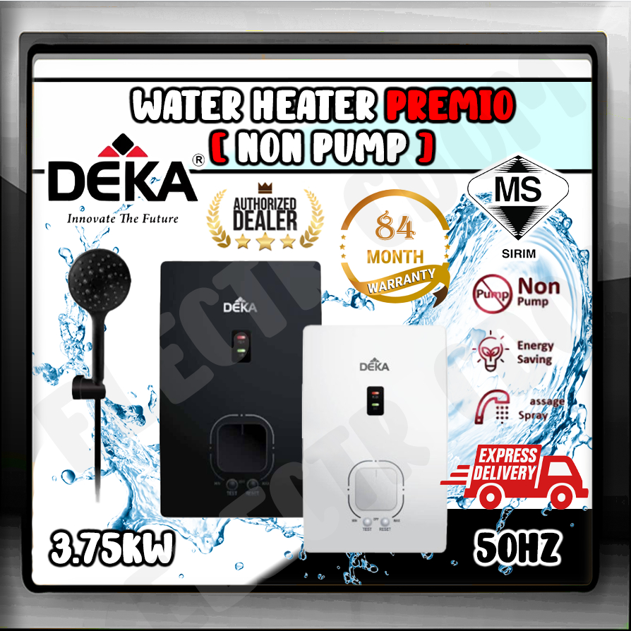 DEKA PREMIO Instant Water Heater Matte Black Without Pump Black ...