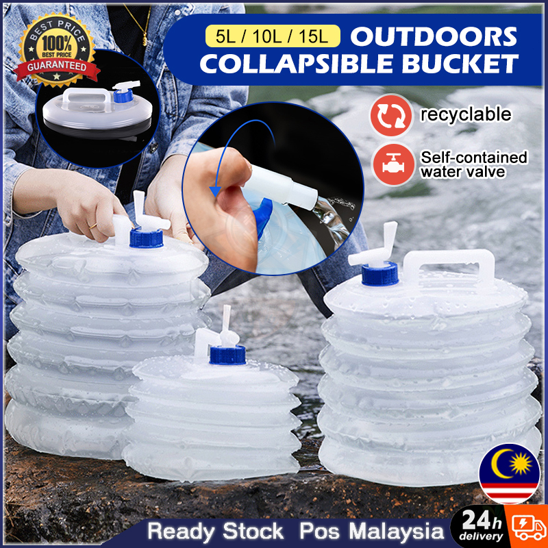 Collapsible Outdoor Water Container 5L/10L/15L Foldable Water Storage Bottle Picnic Camping ...