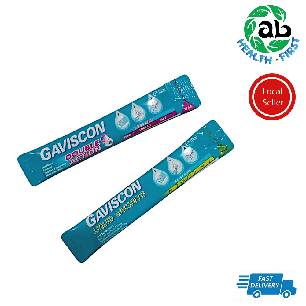 GAVISCON DOUBLE ACTION GAVISCON LIQUID SACHETS - 1 SACHETS X 10 ML (FOR ...