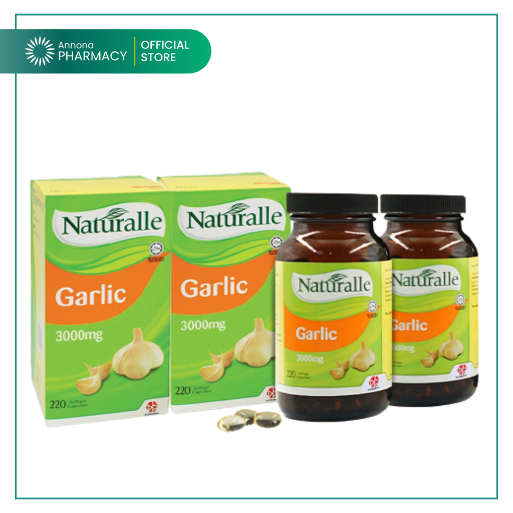 NATURALLE Garlic 3000mg Twin Pack (220+220 softgel capsules) | Shopee ...