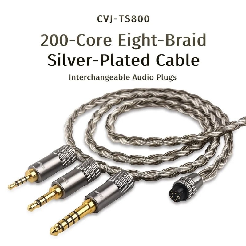 CVJ TS800 3in1 Changeable Plug Hifi 8-core Silver-plated IEM Upgrade ...
