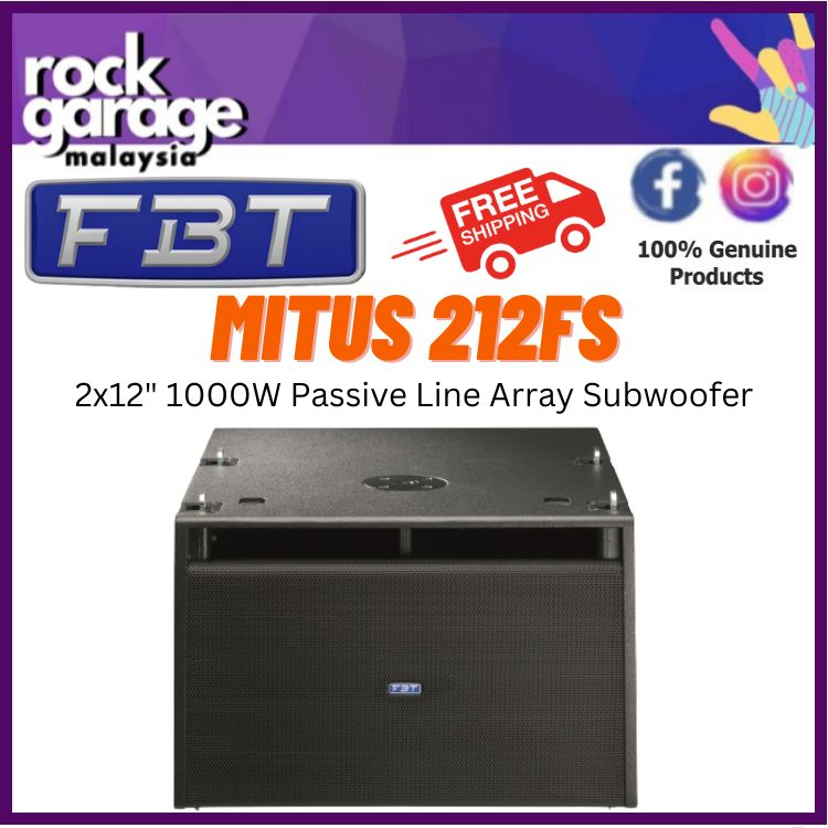 FBT MITUS 212FS 2x12" 1000W Passive Line Array Subwoofer ( MITUS-212FS ...