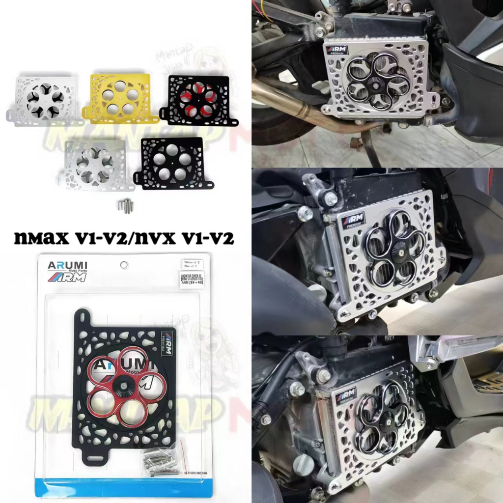 ARUMI RADIATOR COVER NMAX V1 V2 NVX V1 V2 ARM RADIATOR COVER ALLOY CNC ...