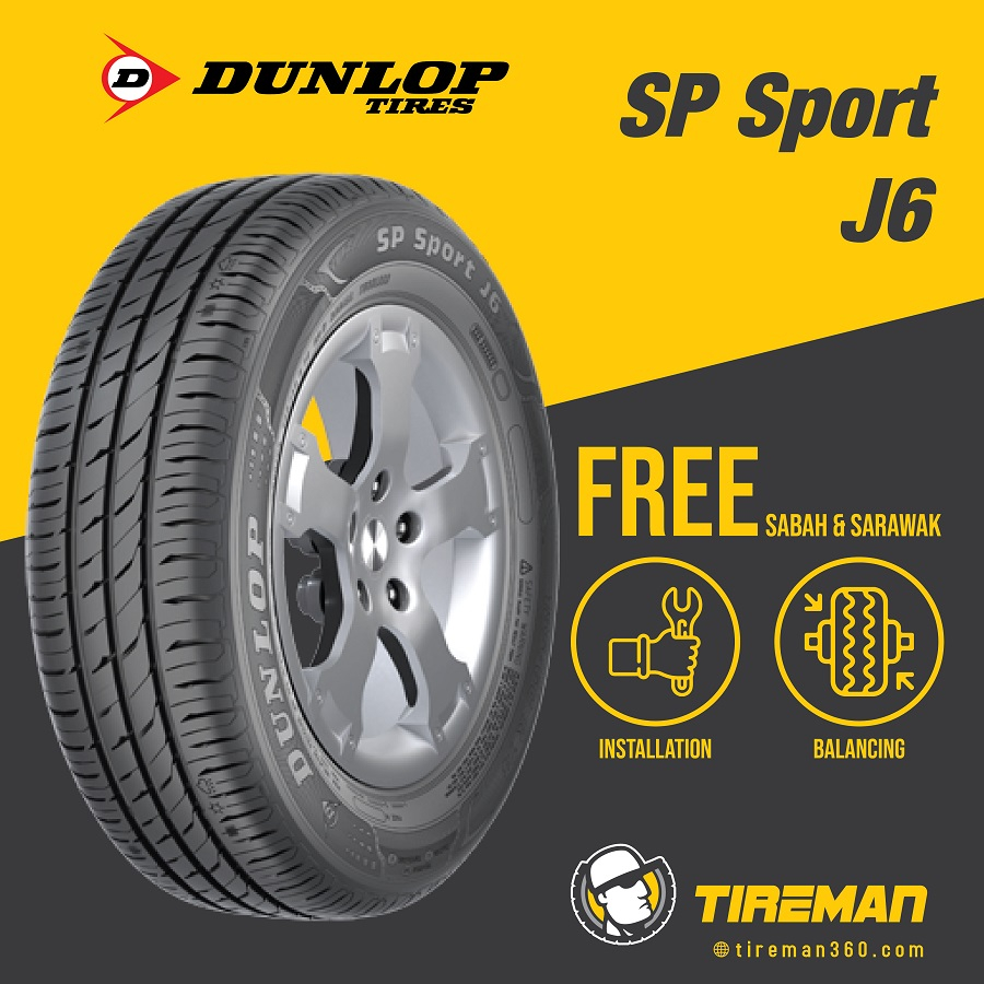 Dunlop J6 Inch Tayar Tire (FREE INSTALLATION/Delivery) SABAH SARAWAK KL ...
