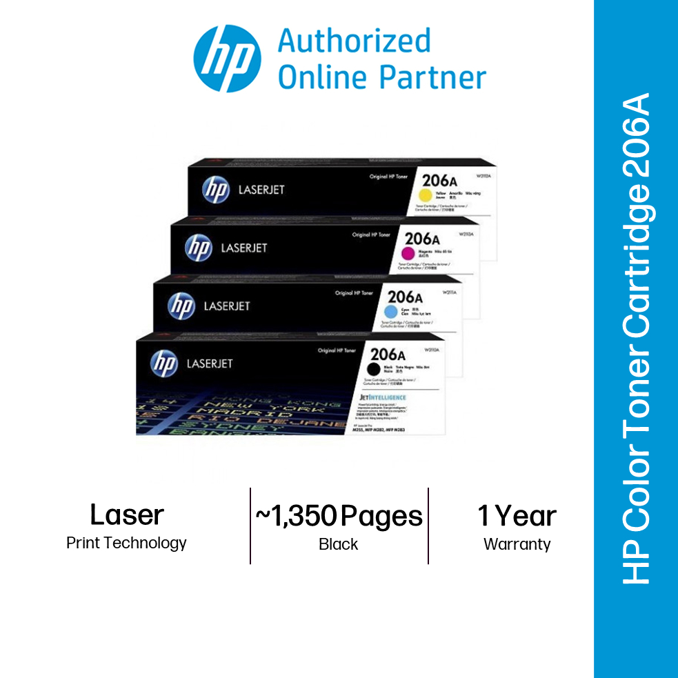 HP 206A Black/ Cyan/ Magenta/ Yellow Original Laser Toner Cartridge ...