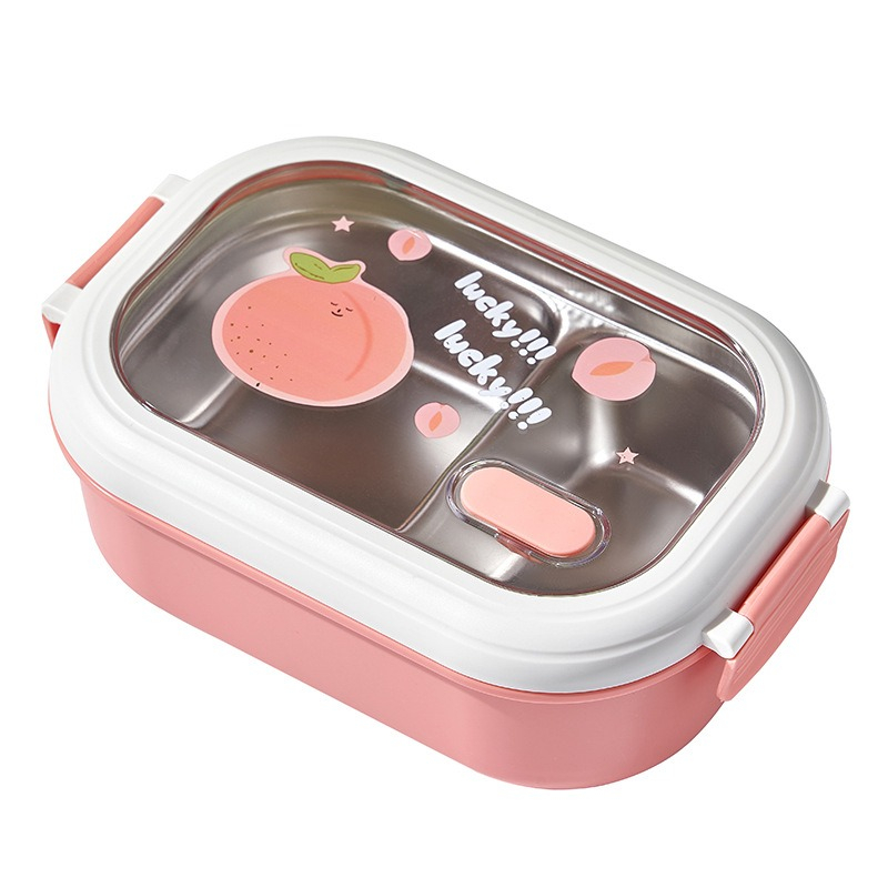 HUNI Microwave safe bento lunch box with lid, chopsticks & spoon Kotak ...