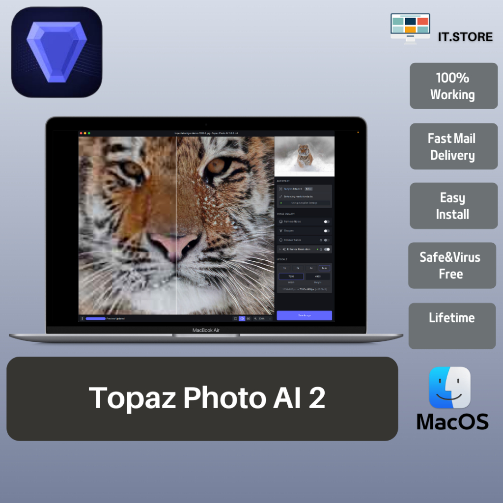 Topaz Photo AI 2 for Intel and M1/M2/M2 Pro/M2 Max Chip Apple Silicone MacOs/Macbook/Mac ...