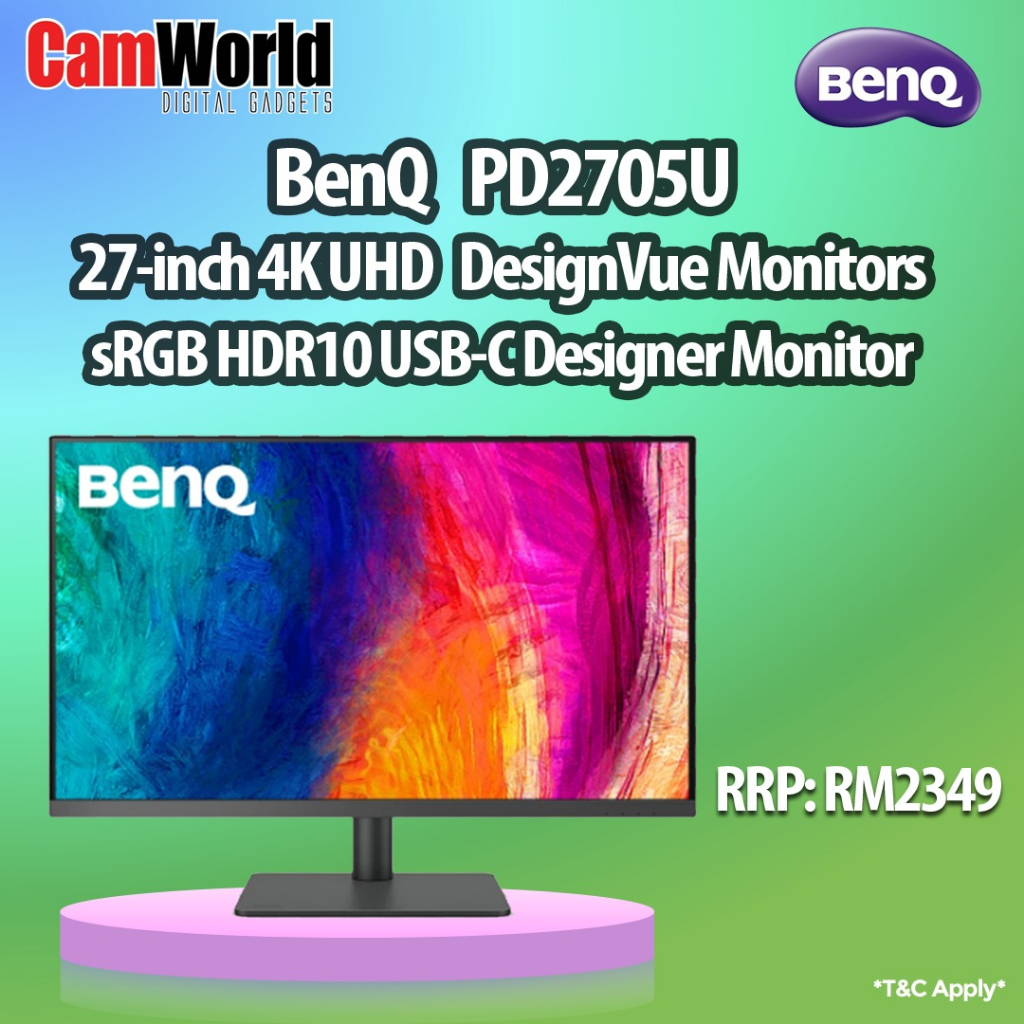 BENQ PD2705U 27 INCH 4K UHD Design Vue Monitor SRGB HDR10 USB-C ...