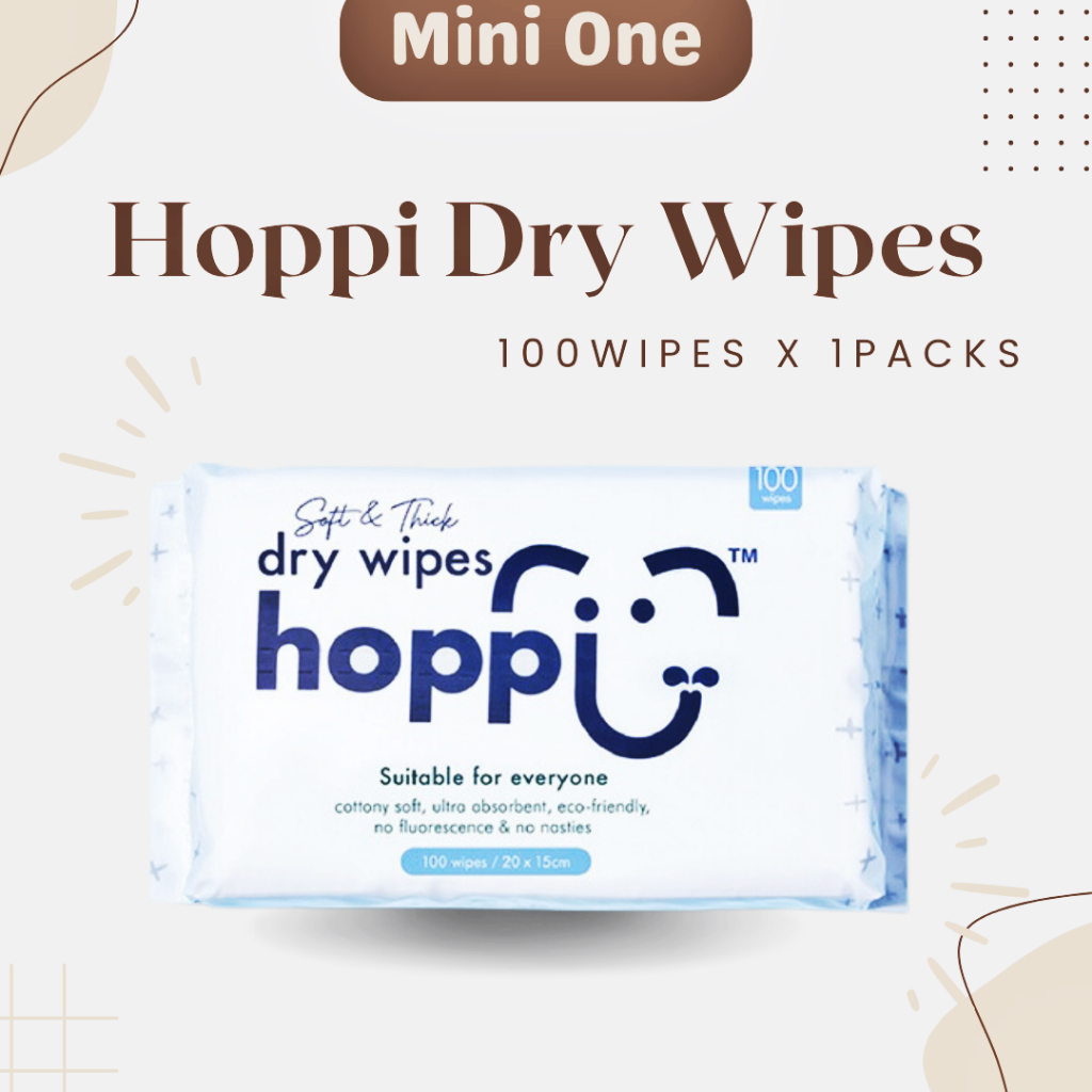 Hoppi Dry Wipes Face Wipes (100 Sheets x 1 Pack) | Shopee Malaysia