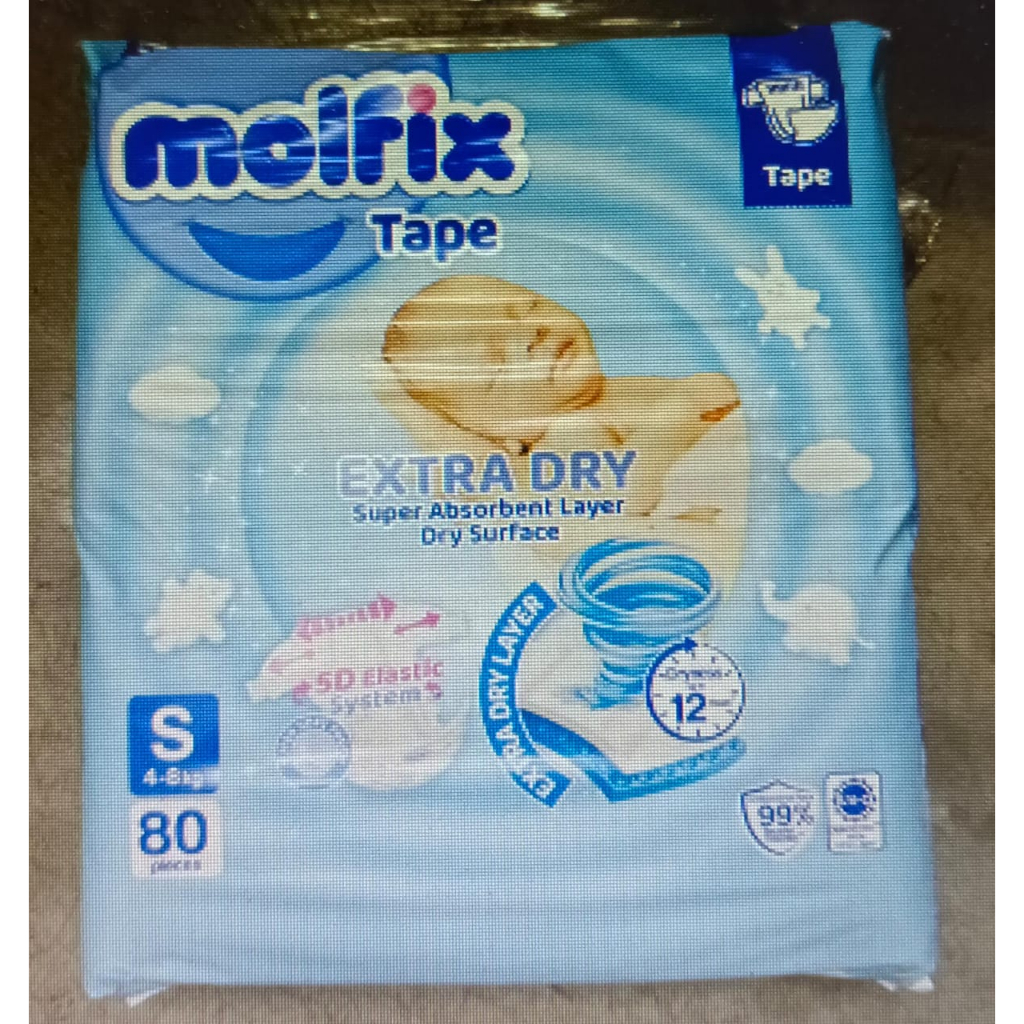 Molfix Extra Dry Diapers Tape S80/M60/L58/XL50/XXL40 | Shopee Malaysia