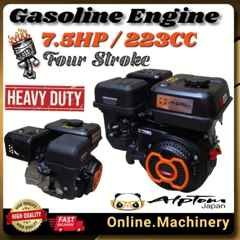Heavy Duty Alptom Japan Gasoline Engine 7.5HP 223cc Petrol Engine 19mm ...