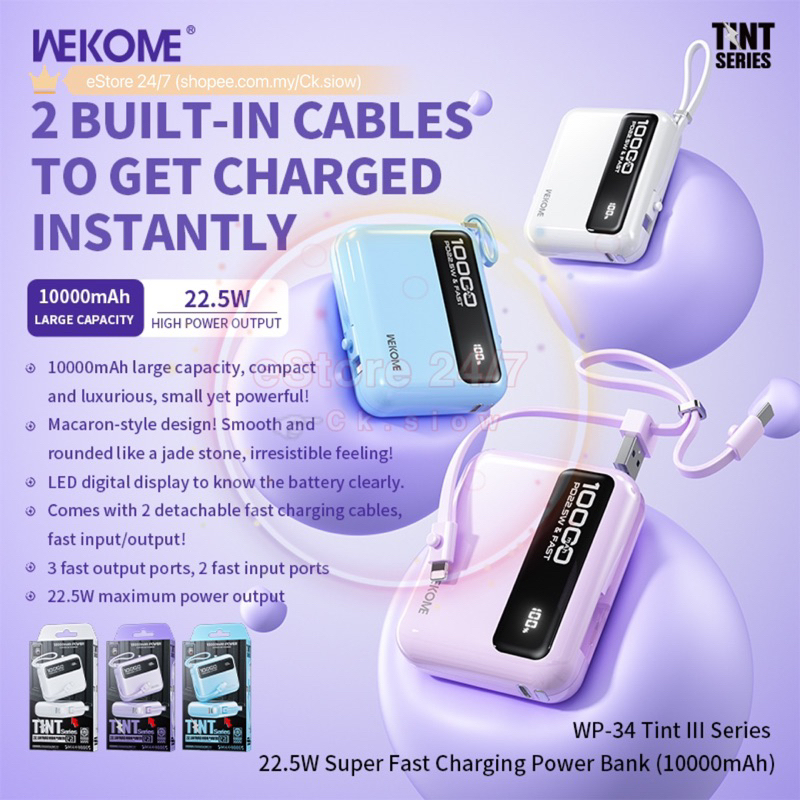 Wekome WK WP 34 Tint 3 Series 10000mAh 22.5W Super Fast Charging Small ...