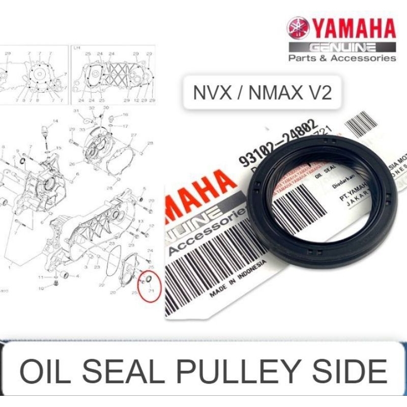 93102-24802 NVX V1 /NVX V2 N MAX V2 CRANK CASE OIL SEAL 100% ORIGINAL YAMAHA | Shopee Malaysia