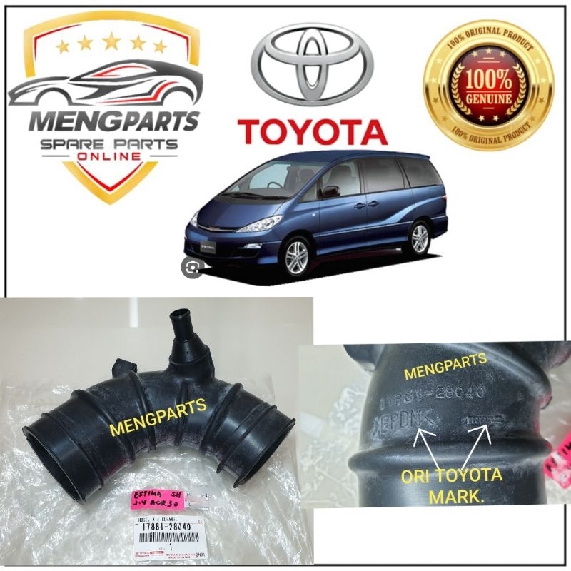 ORIGINAL TOYOTA ESTIMA ACR30 2.4cc AIR HOSE THROTTLE HOSE 17881-28040 ...