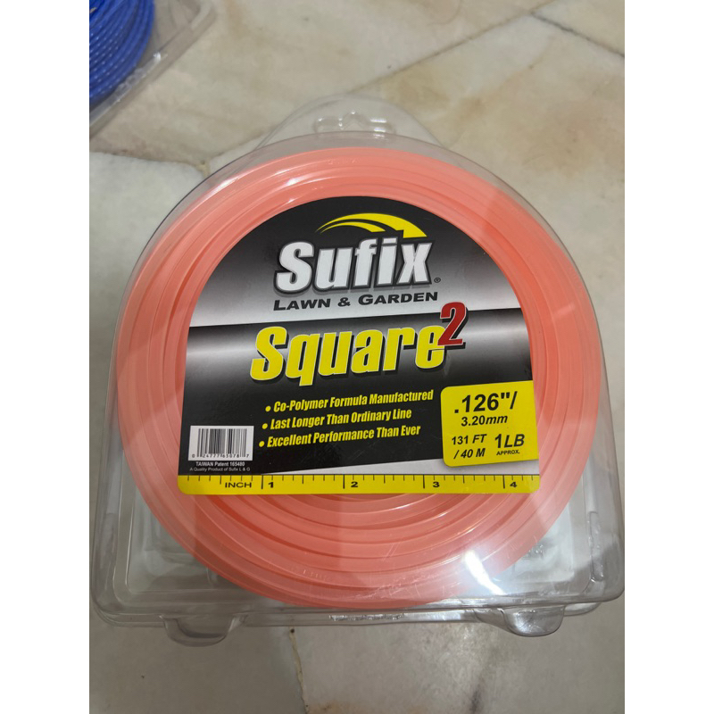 Sufix Nylon square cutter tali mesin rumput heavy duty trimmer line twist Brushcutter cutter ...