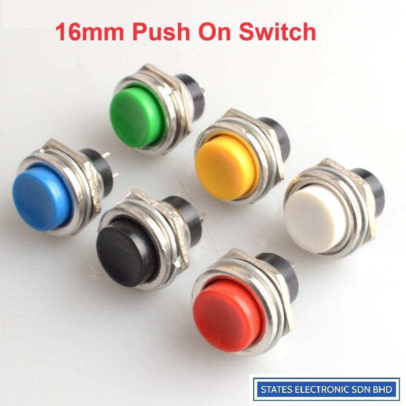 16mm Metal Push On Switch Push Button Reset Non-locking (ES-327 ...