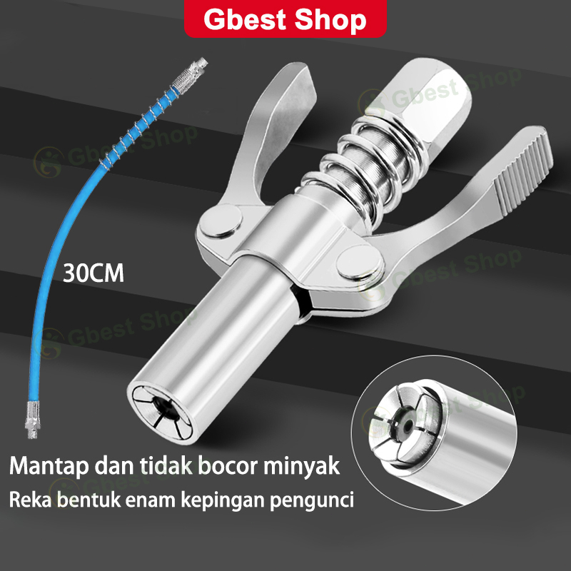 Grease Gun Lock Clamp Double Handle Spring Grease Nipple Long Extension ...