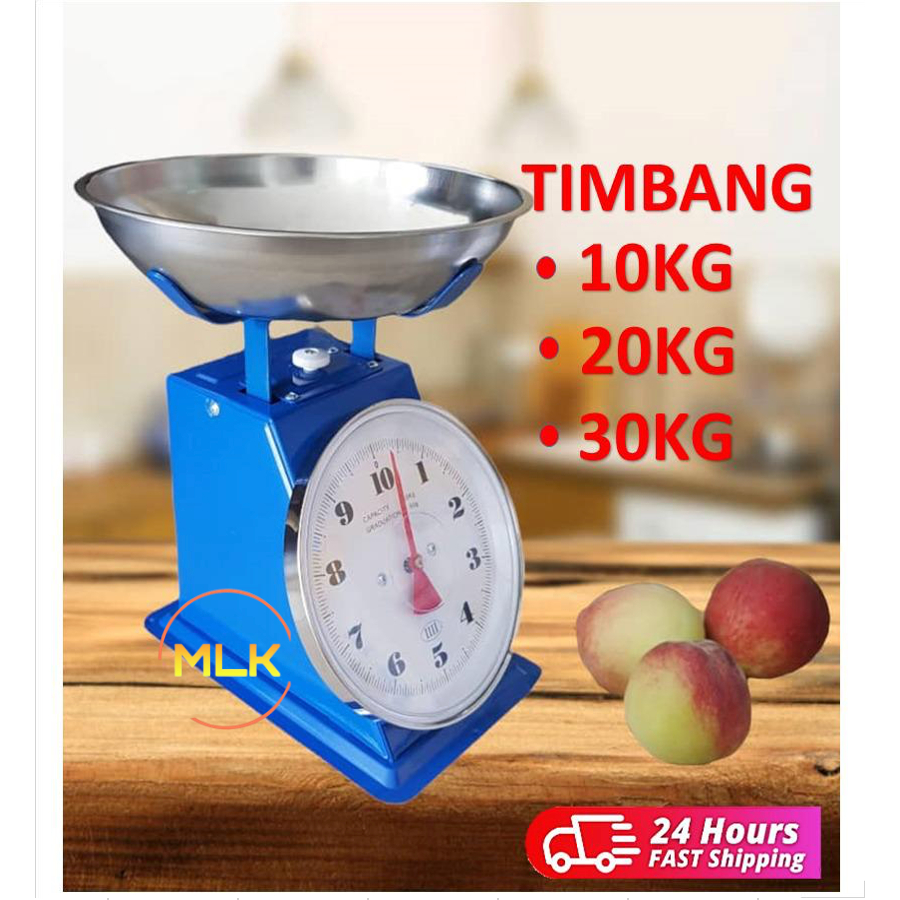 MLK Ready Stock 10Kg/ 20Kg/ 30Kg Measuring Analog Scale Spring Balance With Bowl/ Timbang ...