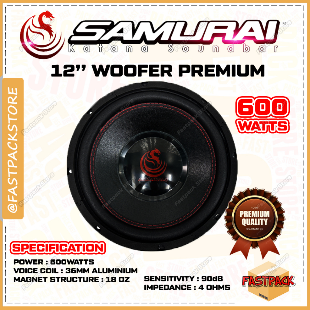 🔊 SAMURAI KATANA SOUNDBAR 12 Inch Woofer Subwoofer Single Box Double Box Car Speaker Kereta Peak ...