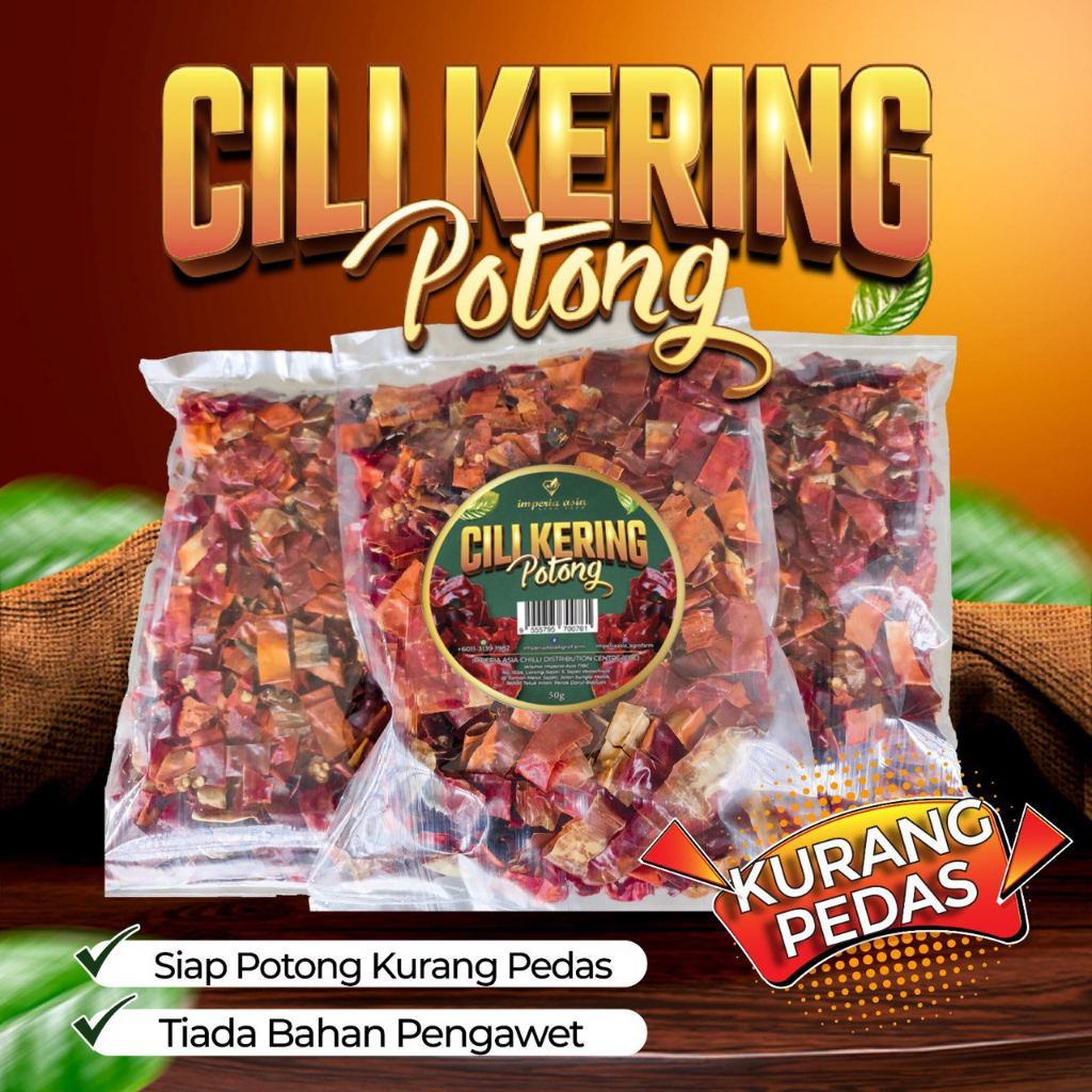 Cili Kering PREMIUM | Kurang Pedas | Siap Potong | Anti Bau Hapak ...