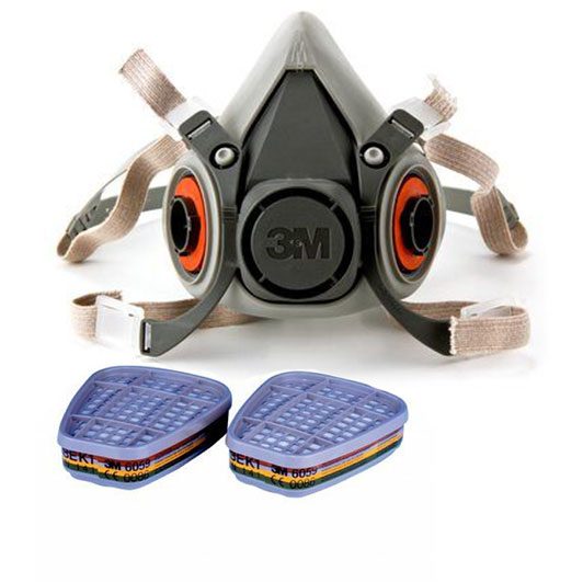3M 6200 Respirator + 3M 6057 ABE1 Organic Vapour & Acid Gas Cartridge ...